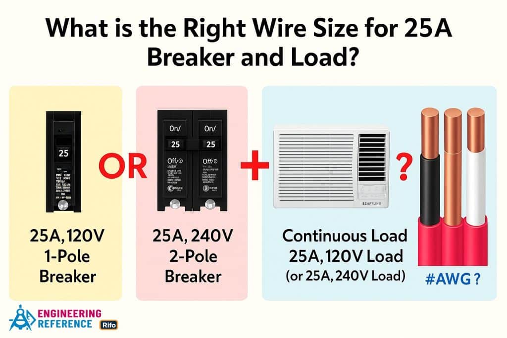 What is the Correct Wire Size for 25A Breaker and Load?