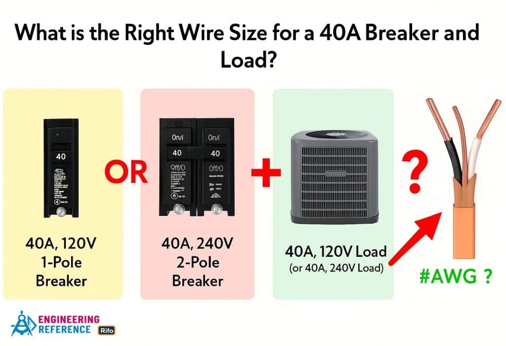What is the Correct Wire Size for a 40A Breaker and Load?