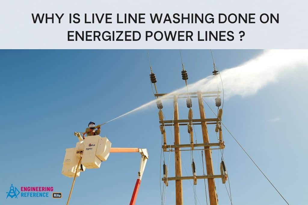What is the Purpose of Live-Line Washing on Power Lines?