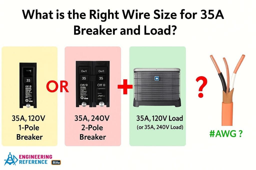 What is the Suitable Wire Size for a 35A Breaker and Load?